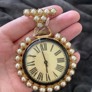 Jewelry | Vintage Pearl And Gold Watch Brooch | Poshmark
